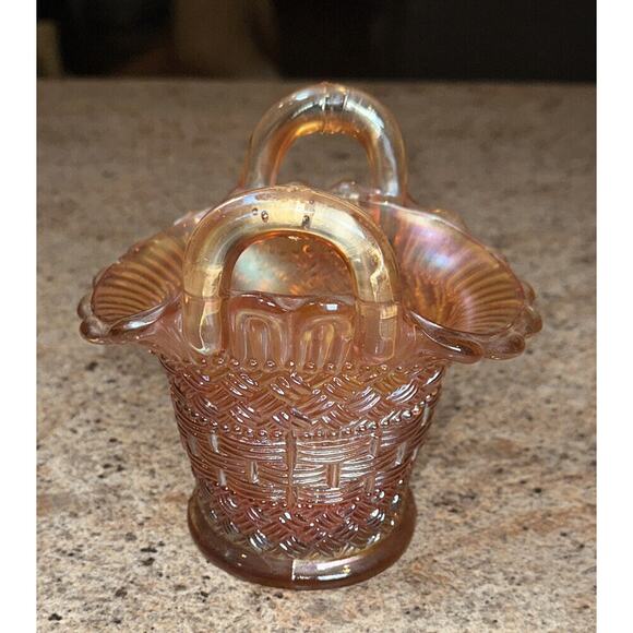 Dugan | Accents | Lovely 90s Dugan Marigold Carnival Glass Golden Brown ...